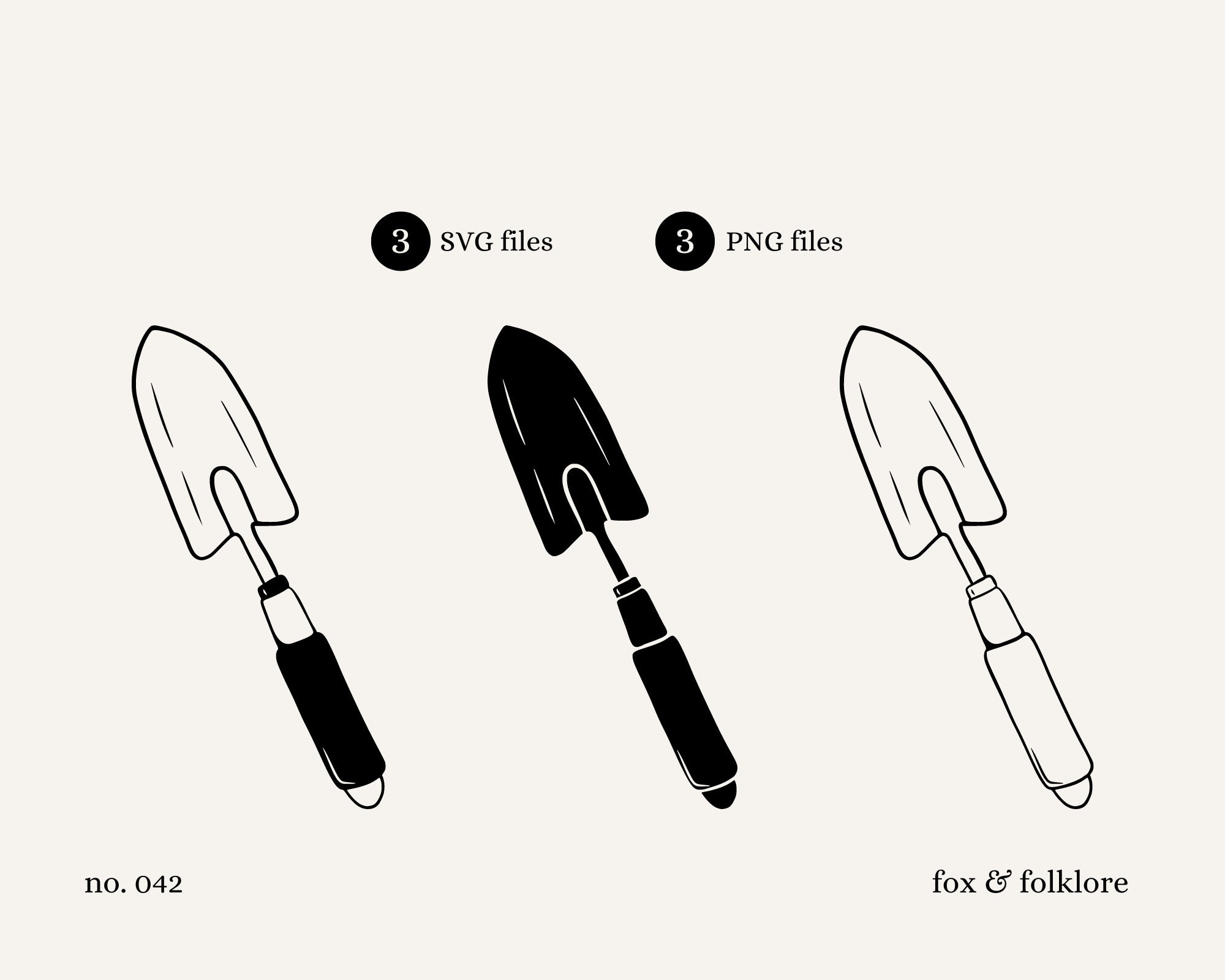 Hand Drawn Garden Trowel Illustration SVG & PNG File Gardening, Outdoor ...