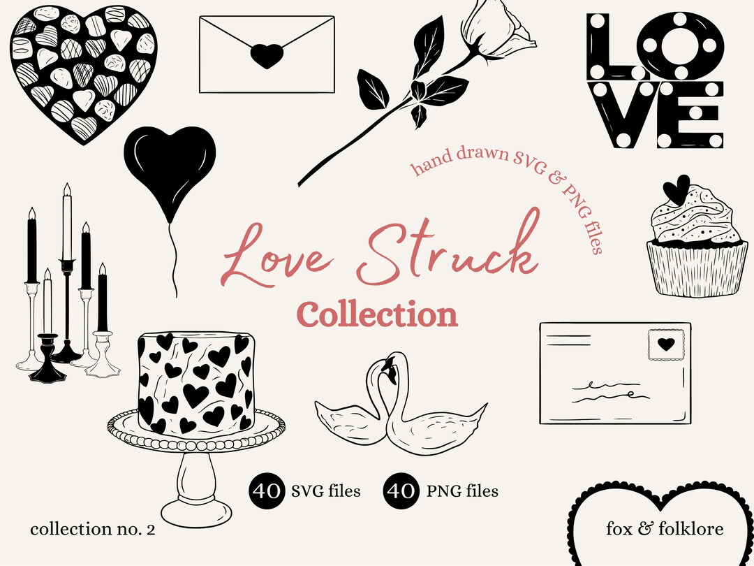 Hand Drawn Valentine's Day SVG and PNG Files for Valentines ...