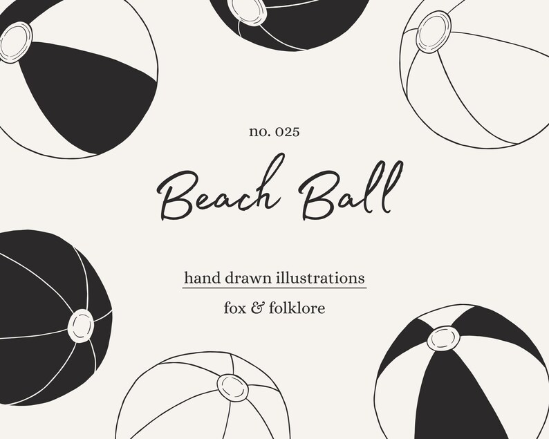 Hand Drawn Beach Ball SVG & PNG Files | Summer Party Decor | Pool ...