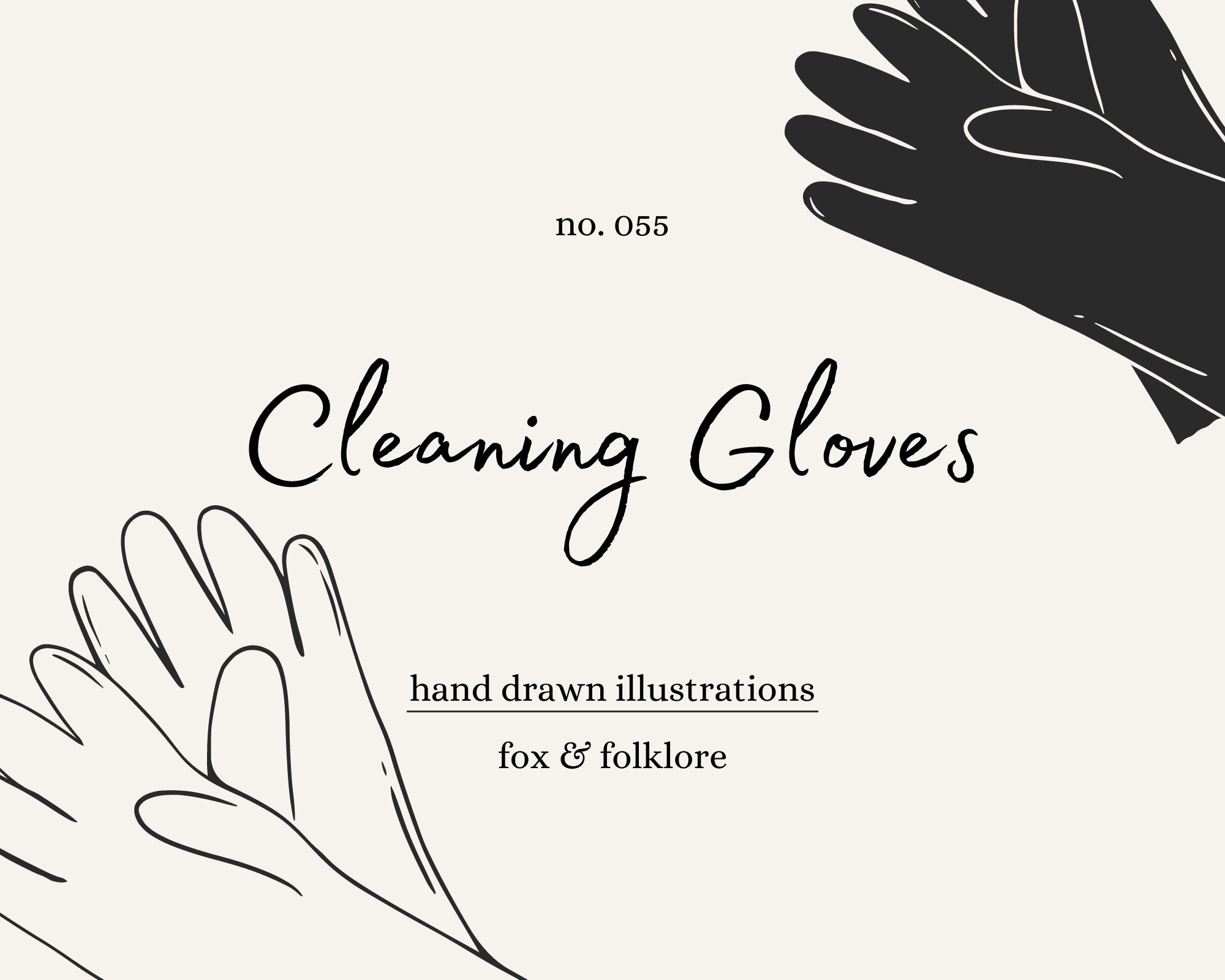Hand Drawn Rubber Gloves Illustration SVG and PNG Files Cleaning ...
