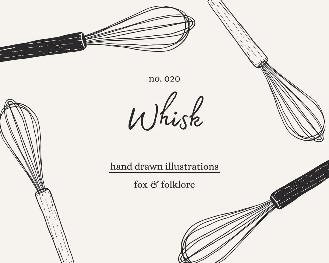 Hand Drawn Whisk SVG & PNG | Kitchen Tools Illustration | Baking ...