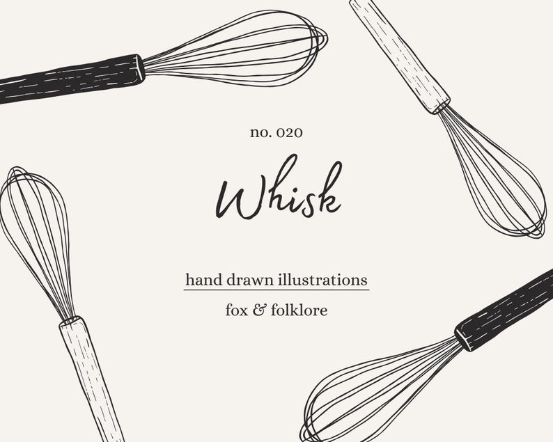 Hand Drawn Whisk SVG & PNG | Kitchen Tools Illustration | Baking ...