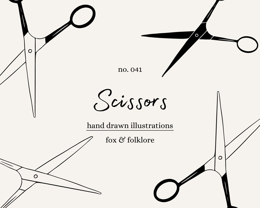 Hand Drawn Scissors Illustration SVG & PNG File | Perfect for Craft ...