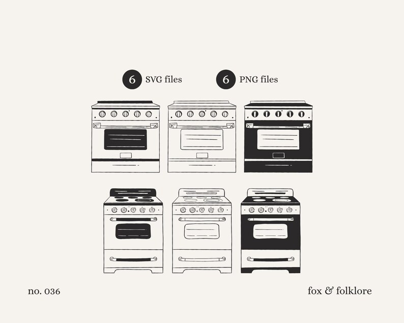 Hand Drawn Oven SVG & PNG Files | Kitchen Graphics | Recipe Cards ...