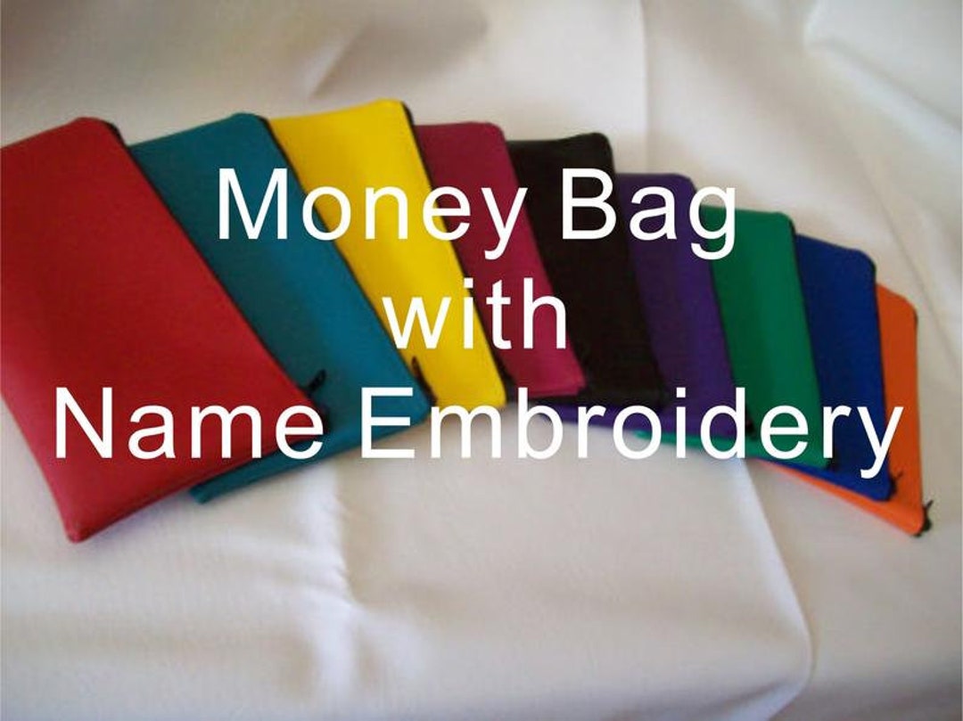 Custom NAME Embroidered Money Bag Pencil Makeup Vinyl Pouch Bag - Etsy
