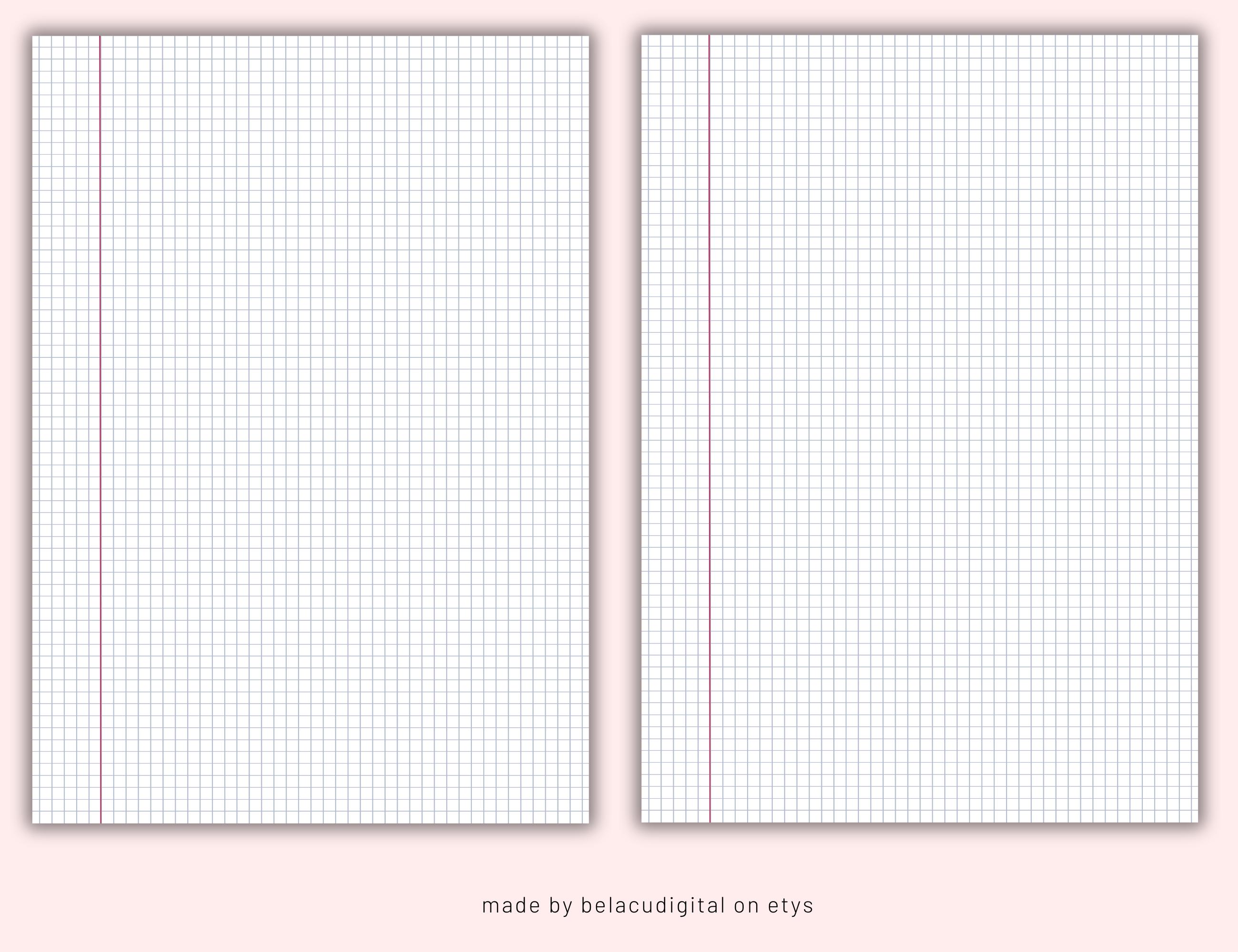 Printable and Digital Grid Paper, Graph Notebook Paper, Composition ...