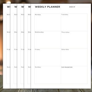 Printable Weekly Planner, Daily Digital Planner, Digital Planner PDF ...