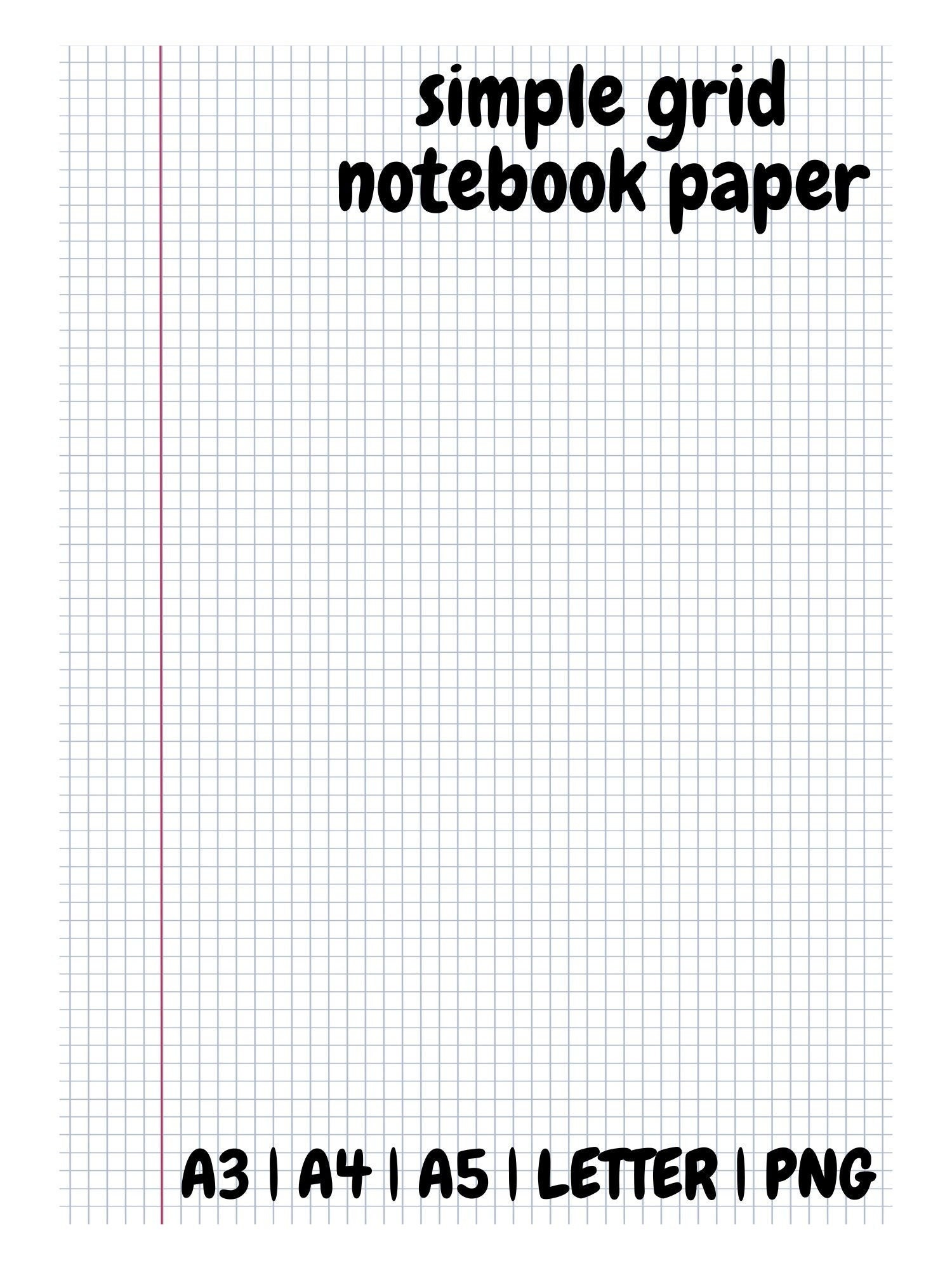 Printable and Digital Grid Paper, Graph Notebook Paper, Composition ...