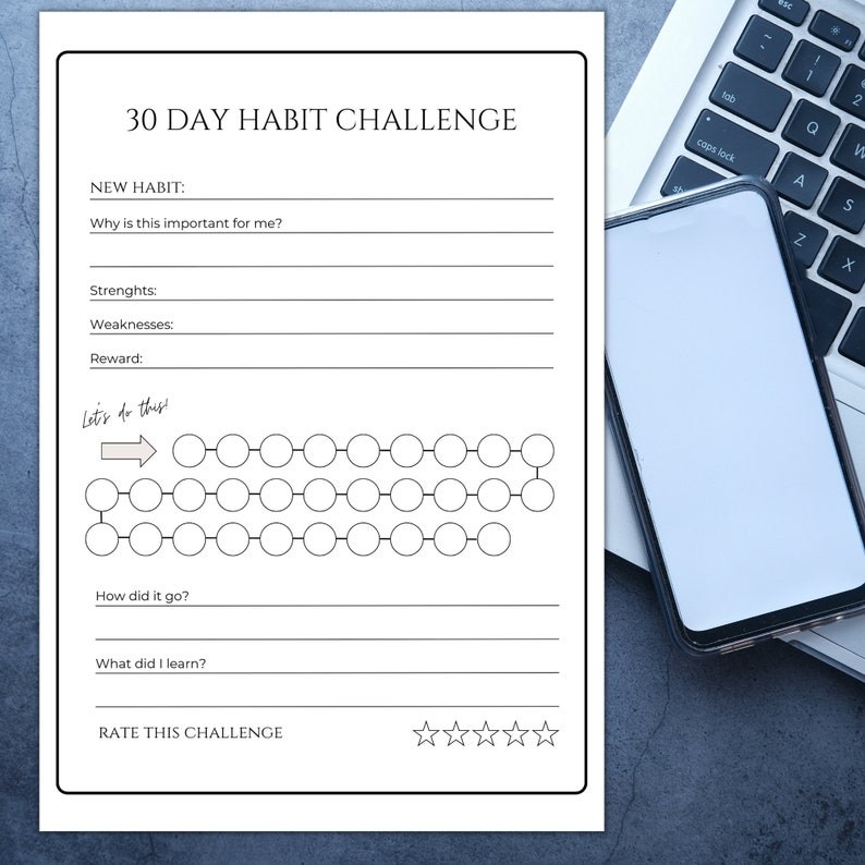 30 Days Habit Challenge, Monthly Habit Tracker, Printable Habit Tracker ...