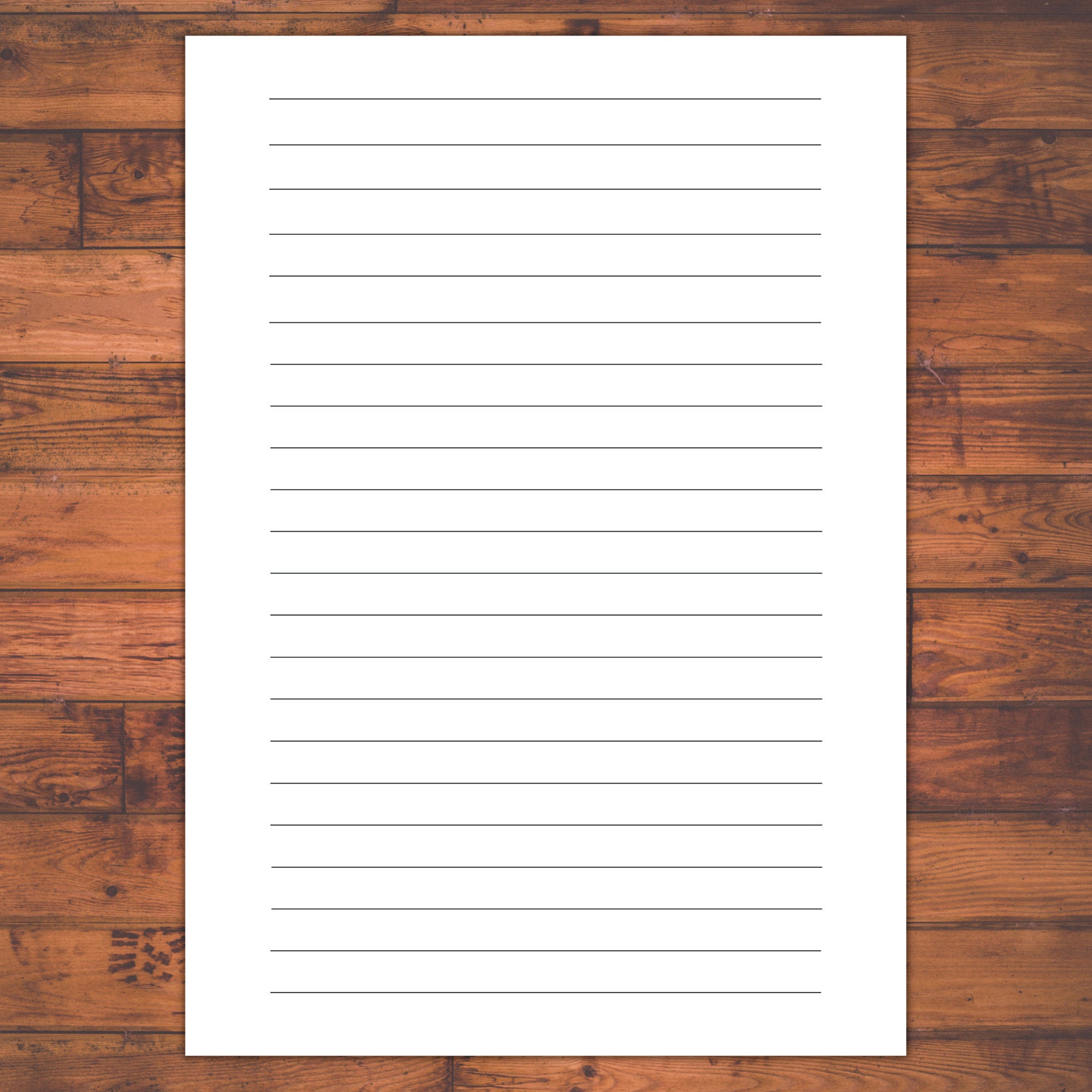 Lined Notebook Paper Printable Letter Paper Plain Lined - Etsy