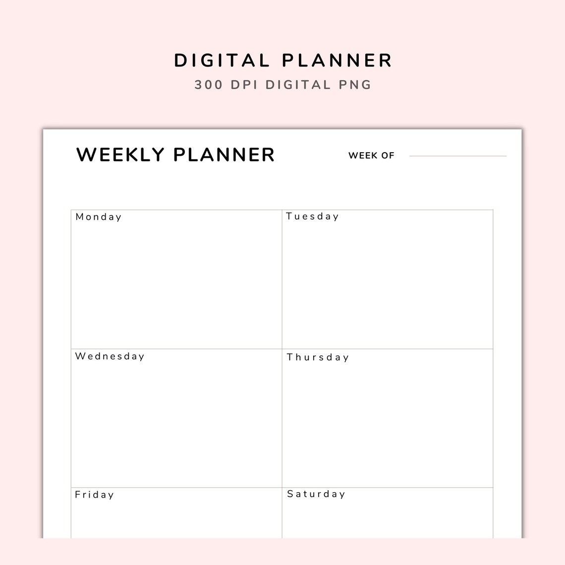 Printable Weekly Planner, Daily Digital Planner, Digital Planner PDF ...