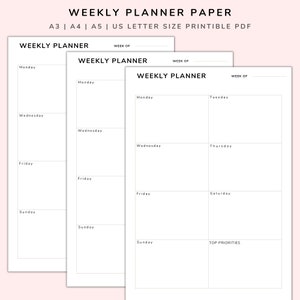 Printable Weekly Planner, Daily Digital Planner, Digital Planner PDF ...