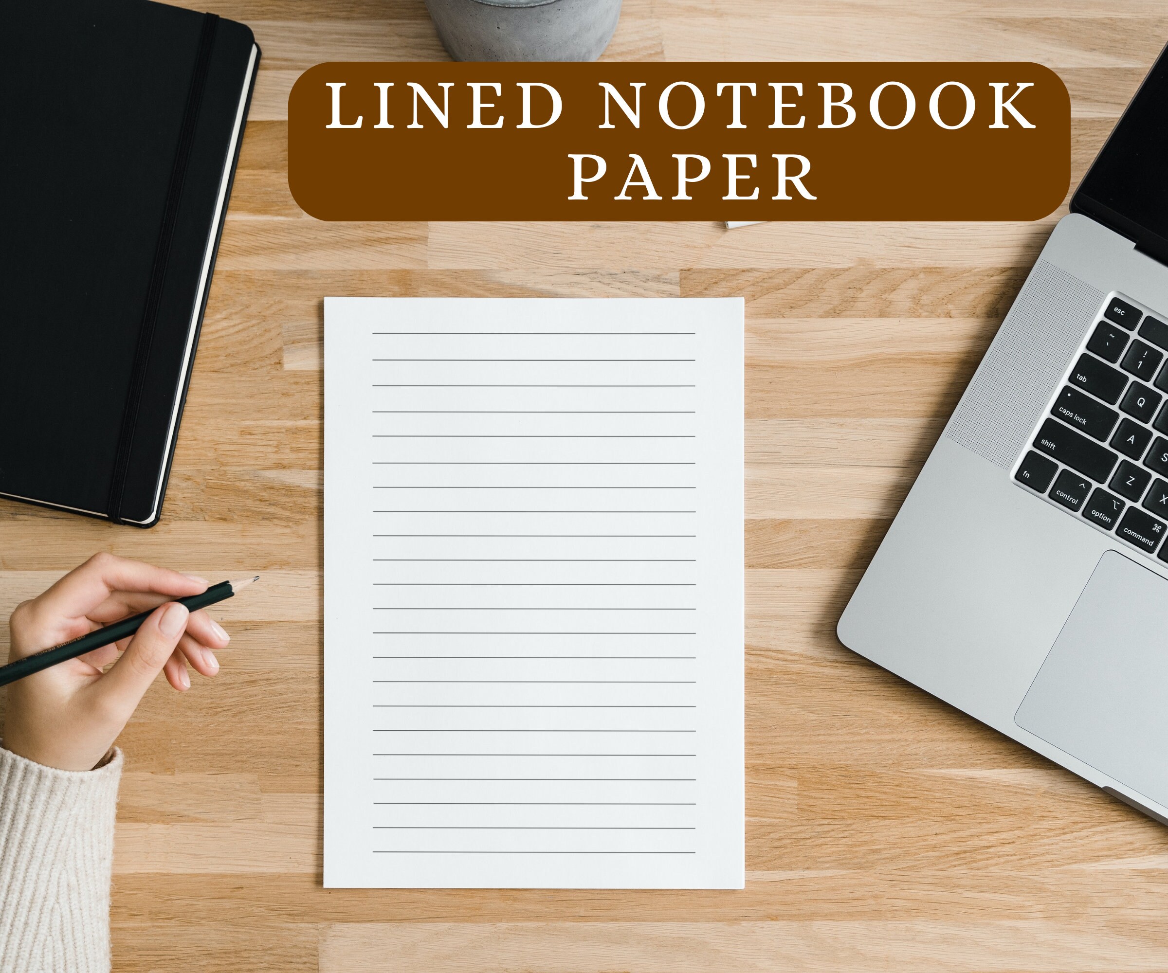 Lined Notebook Paper Printable Letter Paper Plain Lined - Etsy