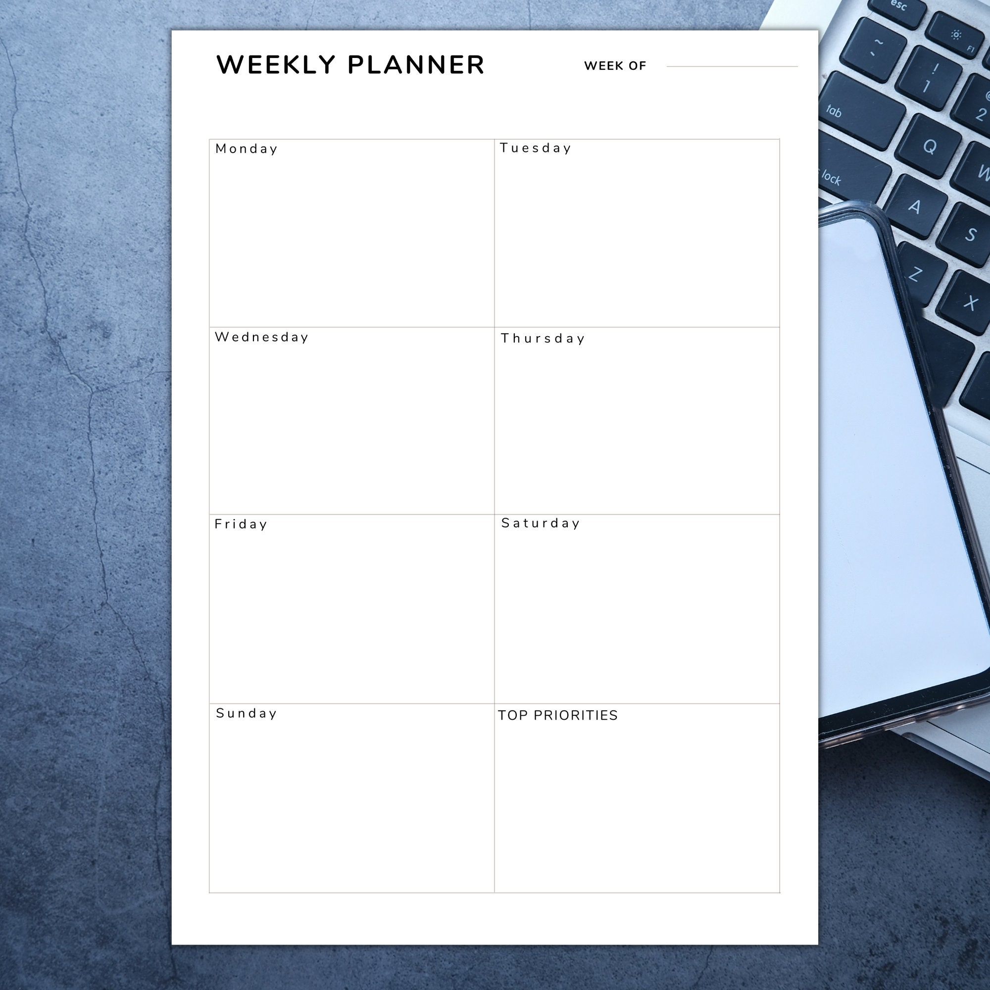 Printable Weekly Planner, Daily Digital Planner, Digital Planner PDF ...