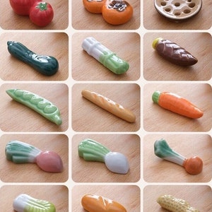 Cute Vegetable Shape Chopstick Rests. Ceramic Chopstick Holder, Cutlery ...