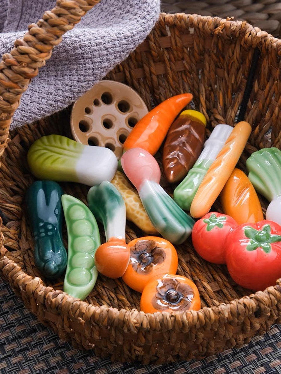 Cute Vegetable Shape Chopstick Rests. Ceramic Chopstick Holder, Cutlery ...