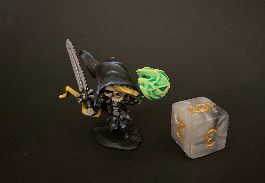 Chibi Skeleton Fighter / Female Skeleton Handpainted D&D Miniature ...