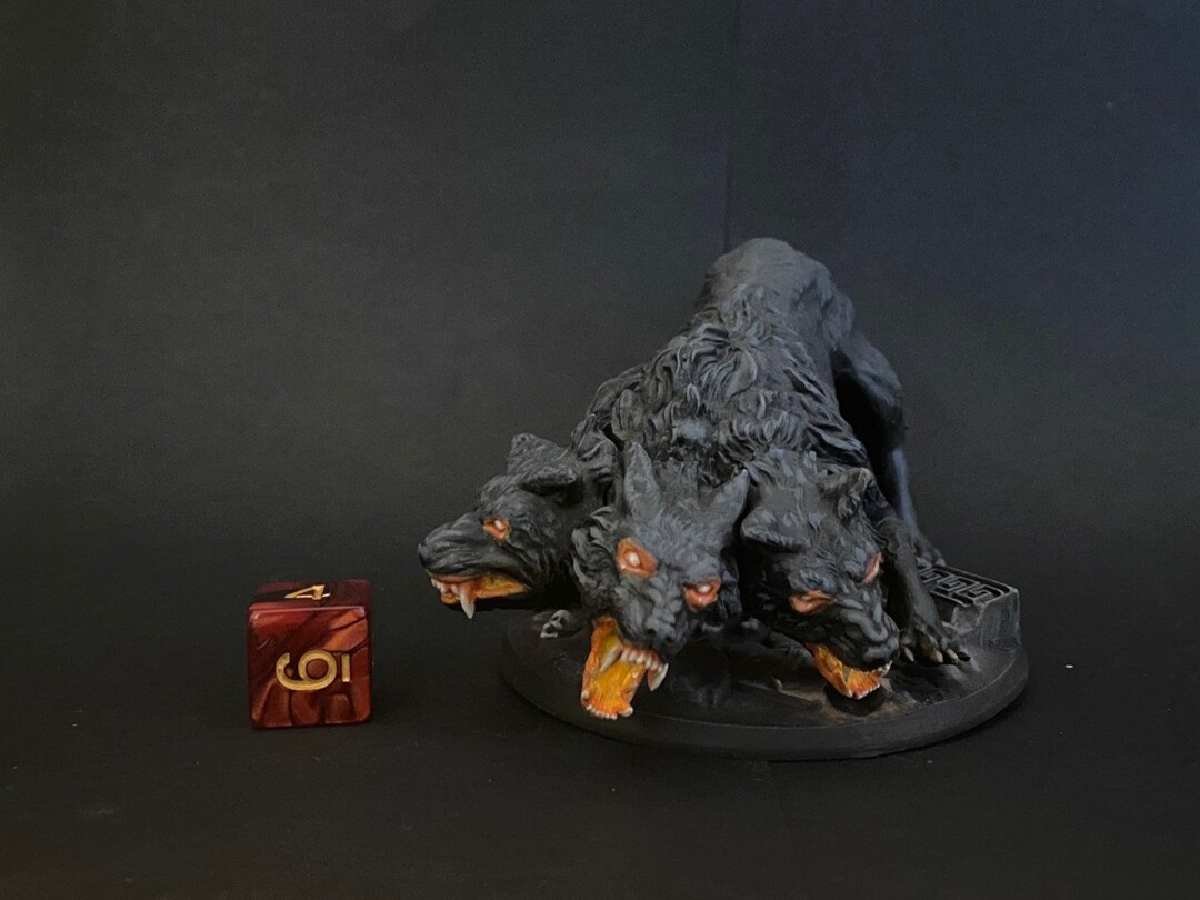 Cerberus / Three-headed Dog Handpainted D&D Miniature Pathfinder ...
