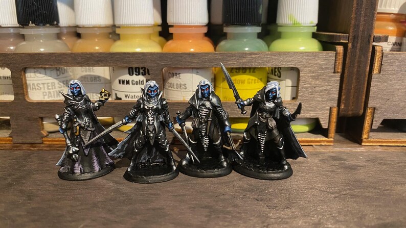 Drow / Dark Elf Scout Group / Raiding Party Handpainted D&D Miniatures ...