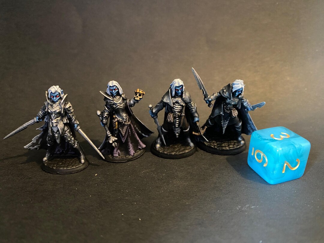 Drow / Dark Elf Scout Group / Raiding Party - - Handpainted D&D ...