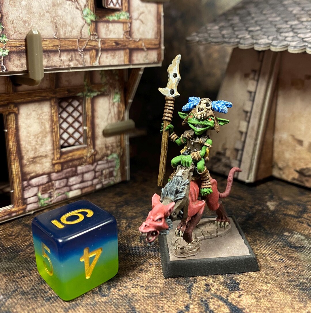 Goblin Cavalier / Dog-rider / Mounted - - Handpainted D&D Miniature ...