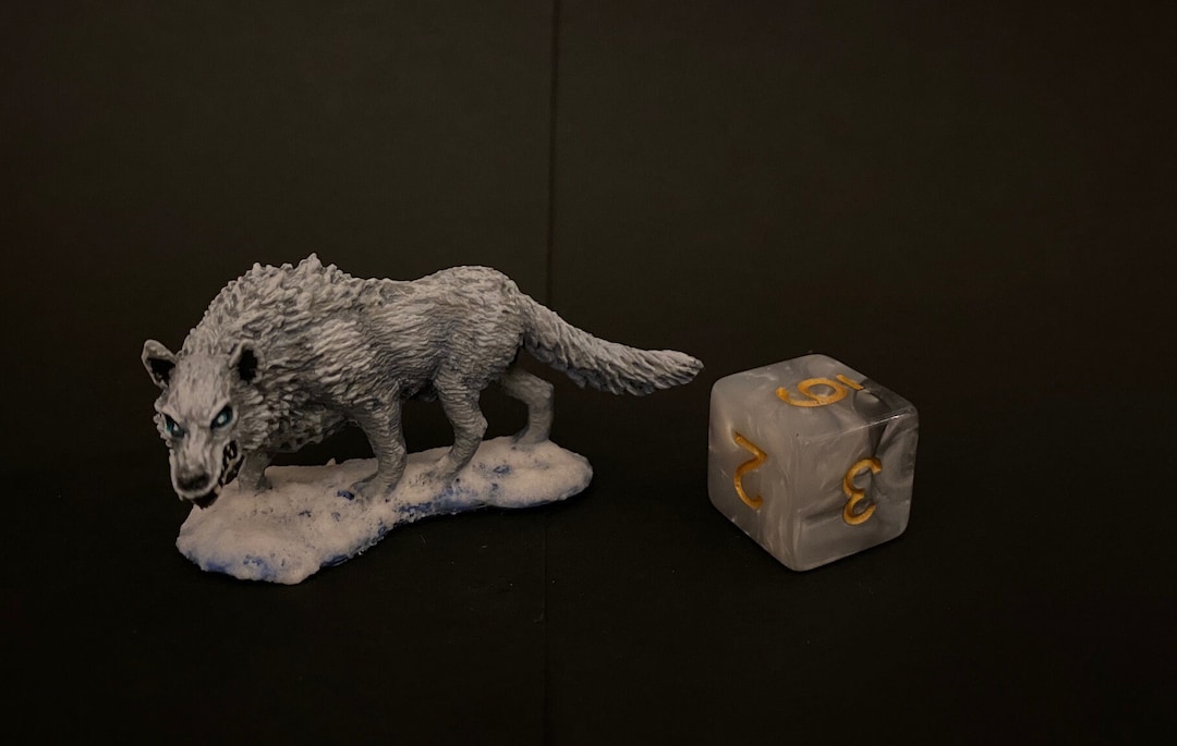 Winter Wolf / Warg Handpainted D&D Miniature Pathfinder Frostgrave RPG ...
