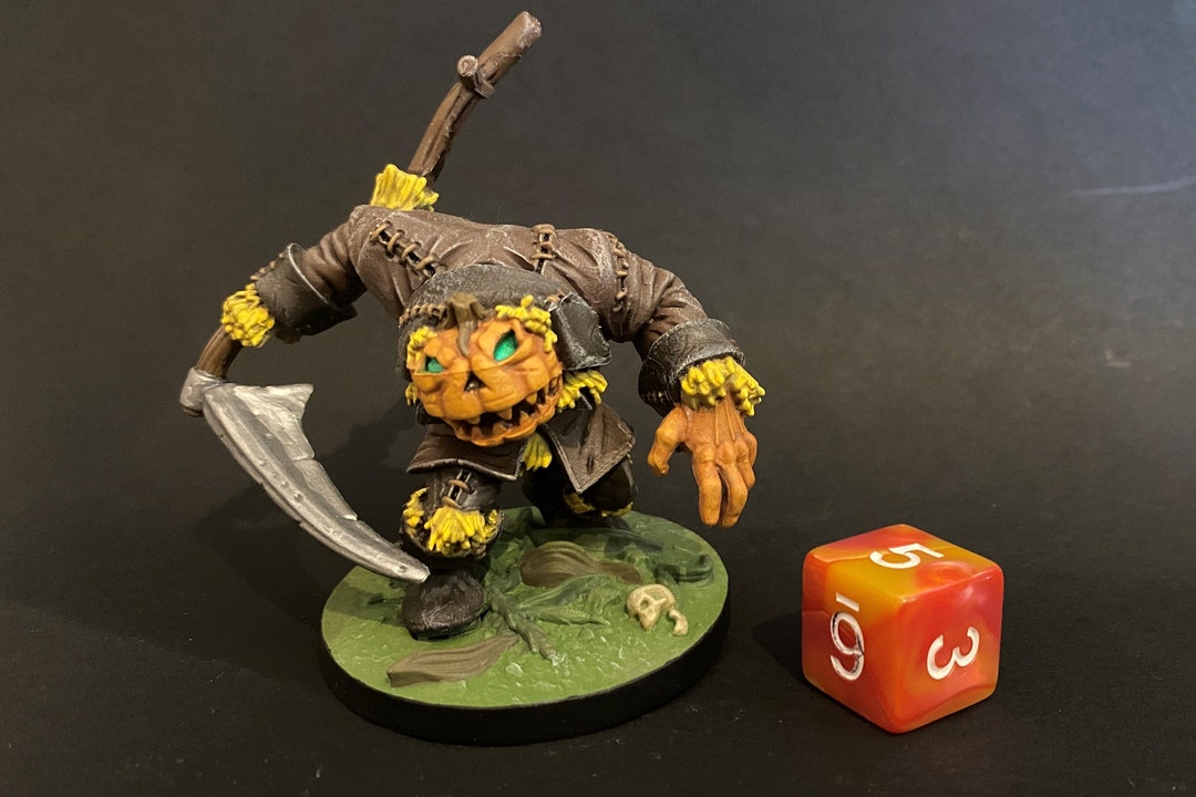 Scarecrow Golem / Pumpkin Golem Handpainted D&D Miniature Pathfinder ...