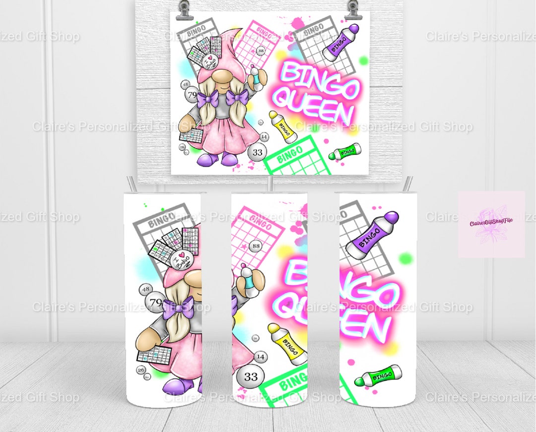 20oz Hot and Cold Drinks Tumbler, Bingo Queen, Bingo, Bingo Queen Gonk ...