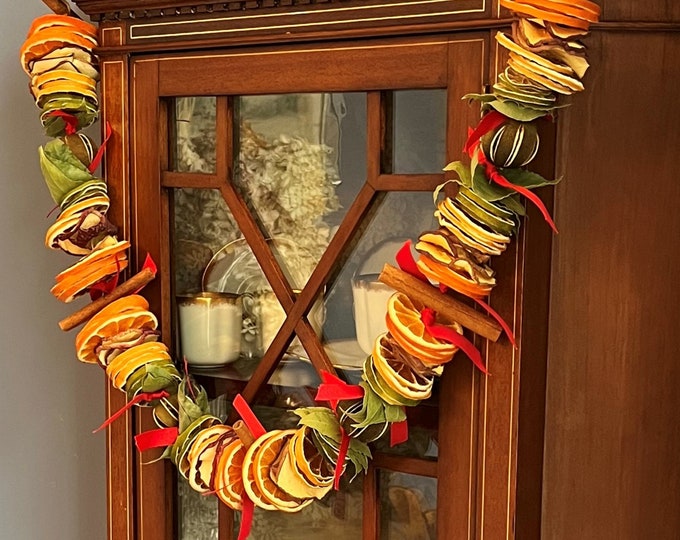 Dried Fruit Garland, Mixed Fruit Garland, Christmas Garland, Mantle ...