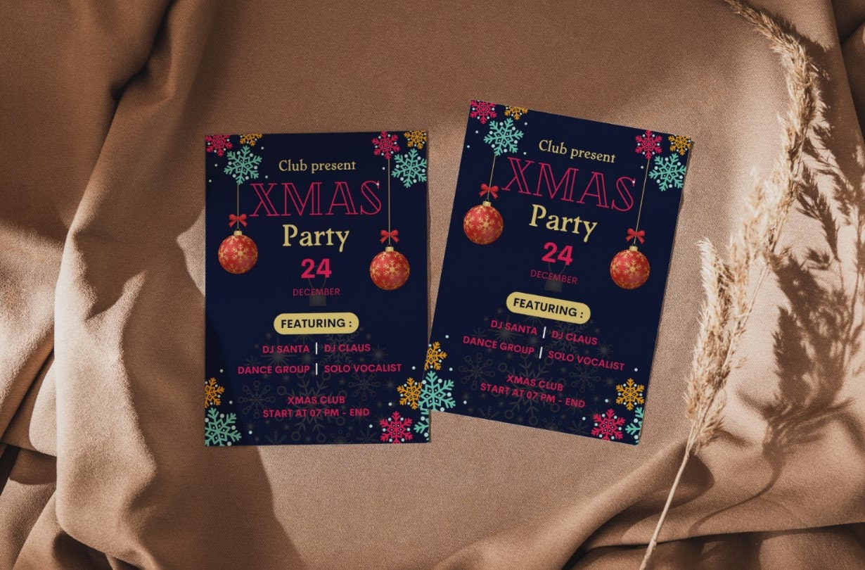 EDITABLE Christmas Party Invitation, Winter Holiday Party Invite ...