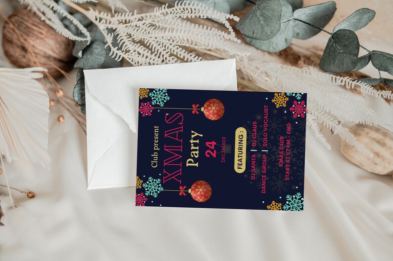EDITABLE Christmas Party Invitation Winter Holiday Party - Etsy