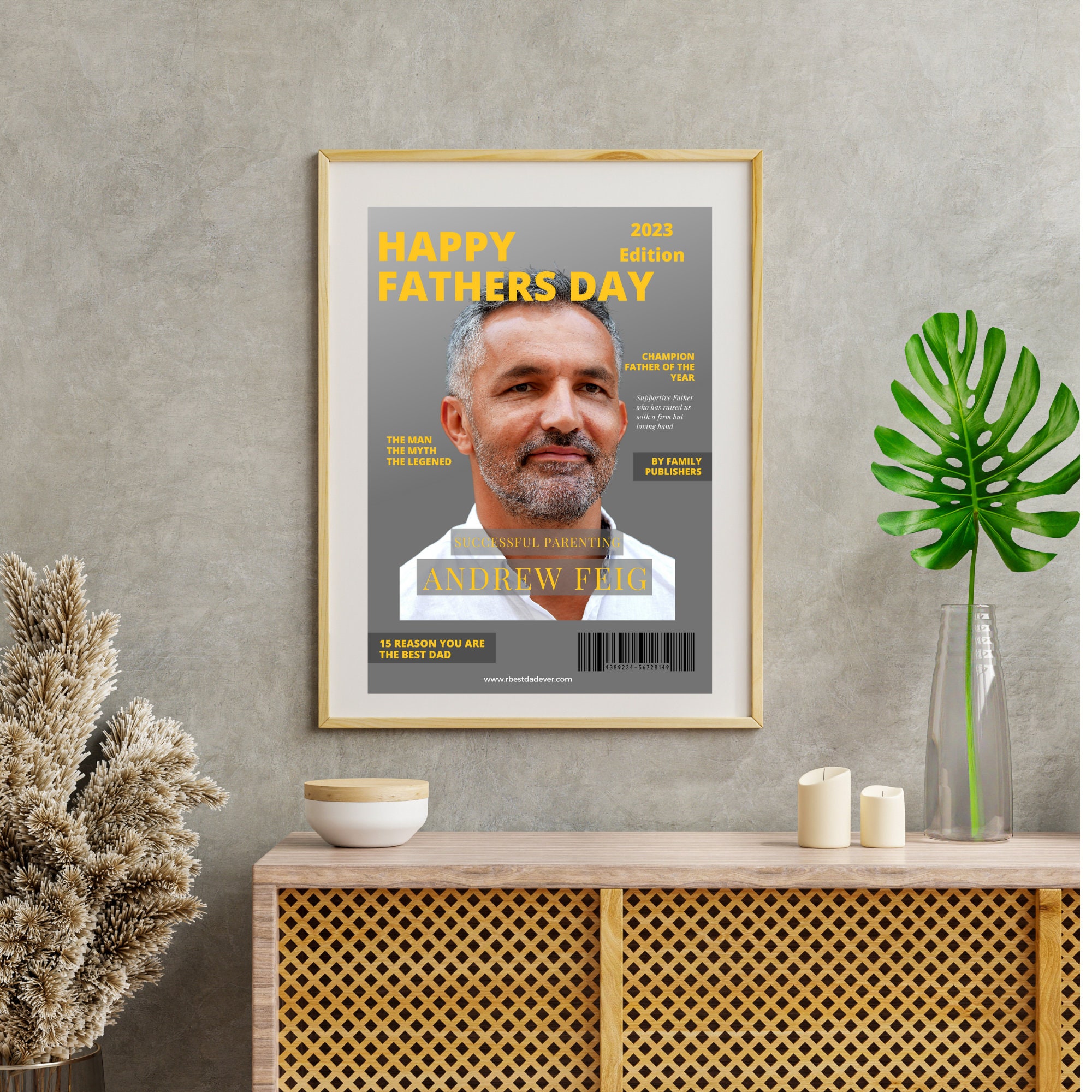 Personalized Fathers Day Magazine Cover Printable A4 Magazine - Etsy