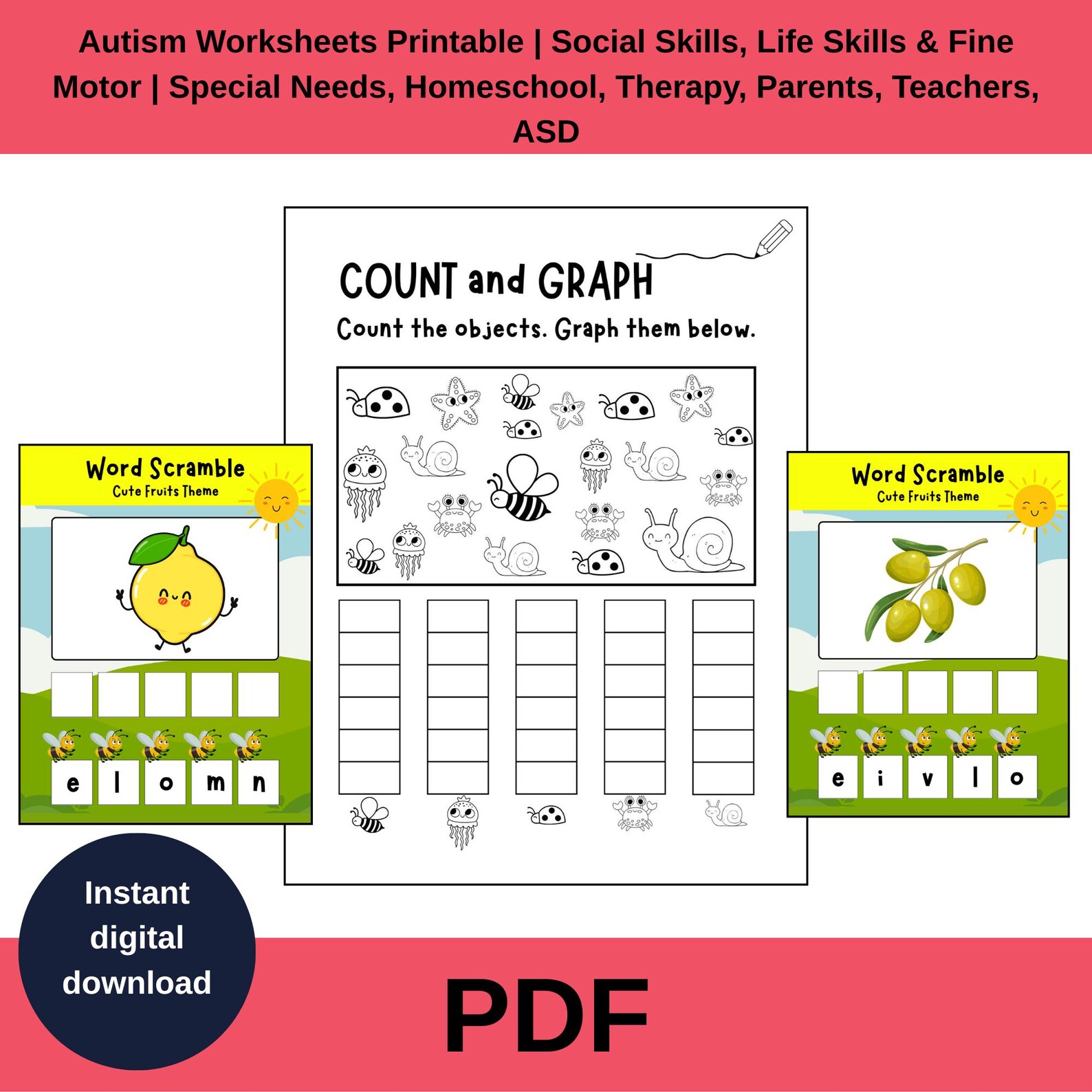 Autism Worksheets Printable | Social Skills, Life Skills & Fine Motor ...
