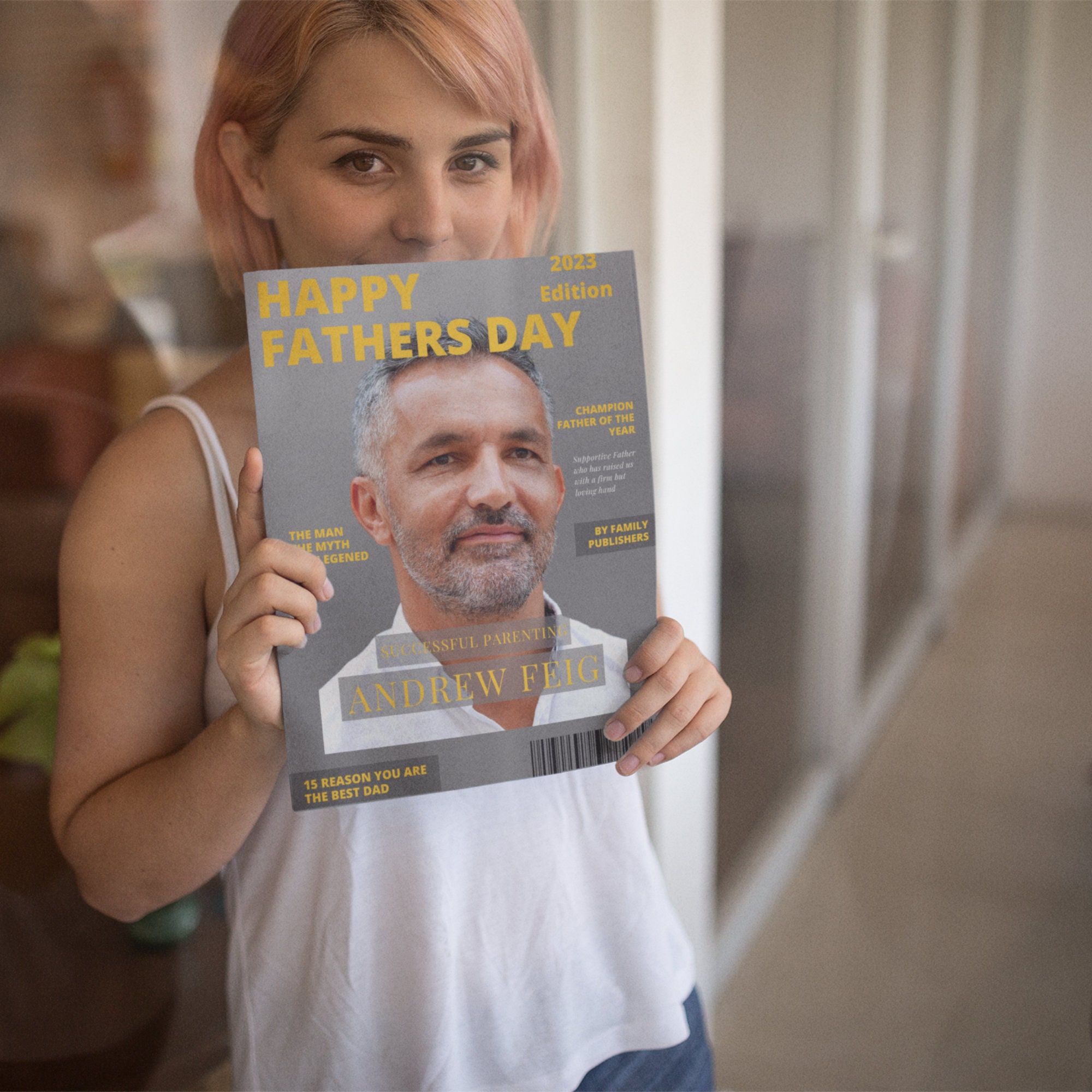 Personalized Fathers Day Magazine Cover Printable A4 Magazine - Etsy