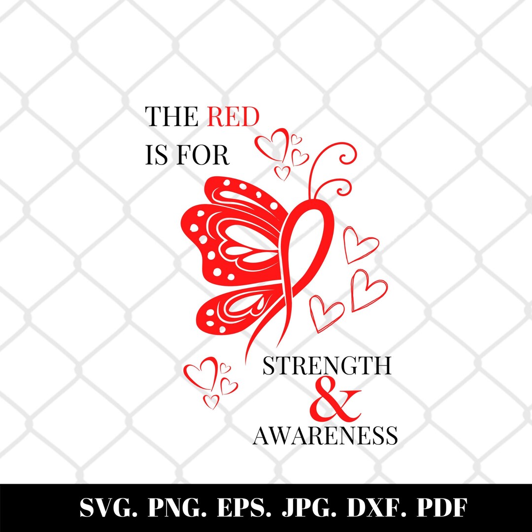 Red Ribbon Butterfly Red Ribbon Awareness Addiction Recovery - Etsy