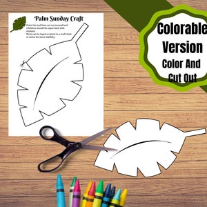 Palm Sunday Printable Craft in a Colored and Colorable Version With ...