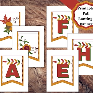 Fall Printable Bunting/banner, Autumn Decoration, Create Your Own Fall ...
