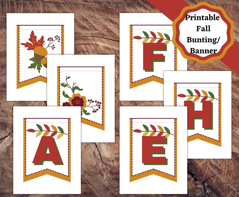 Fall Printable Bunting/banner, Autumn Decoration, Create Your Own Fall ...