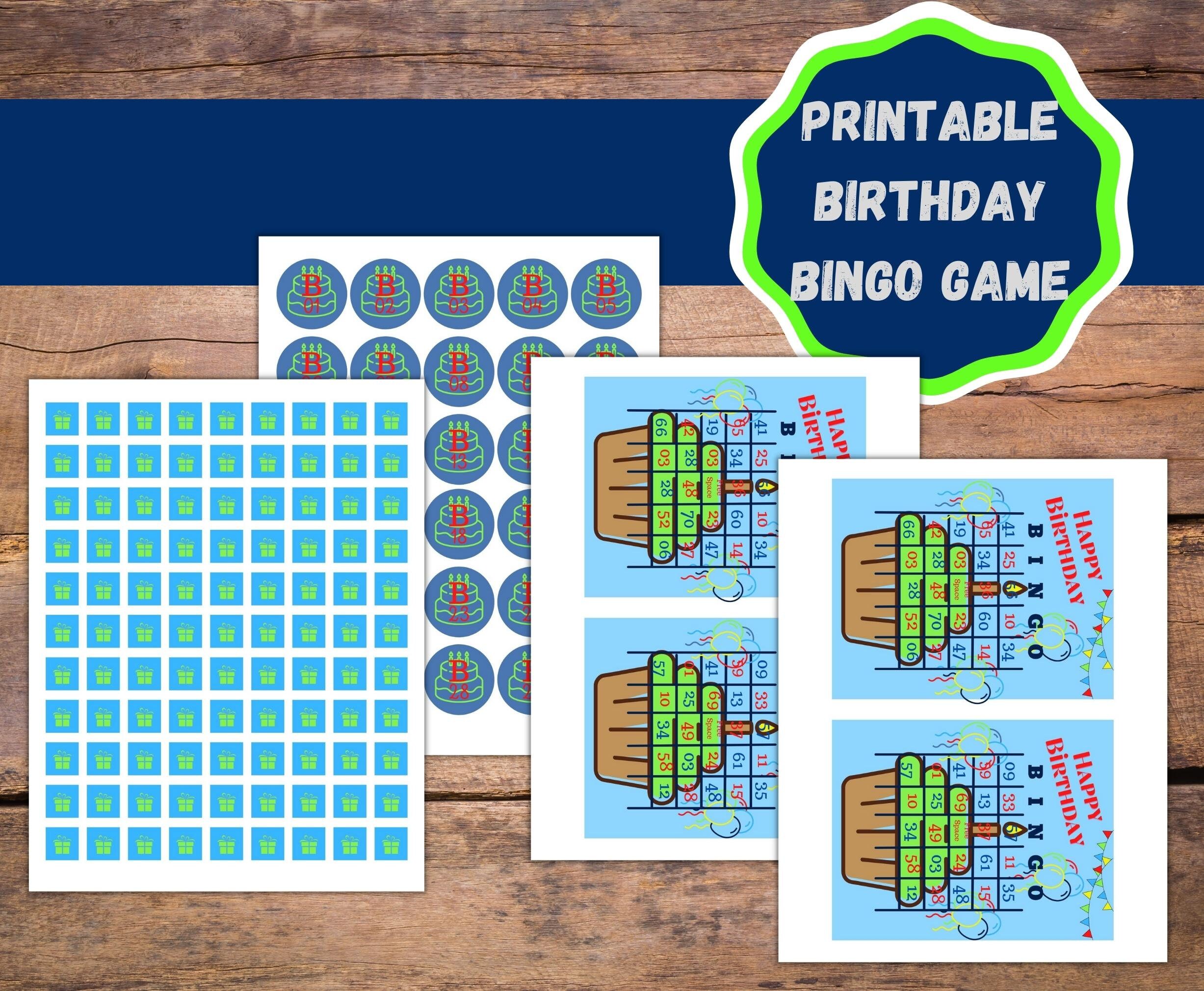 Boy Birthday Party Bingo Printable Game - Etsy