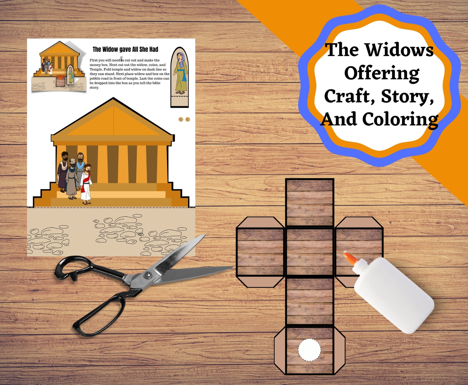 The Widows Offering, Printable Bible Lesson, Craft, Coloring, and Story ...