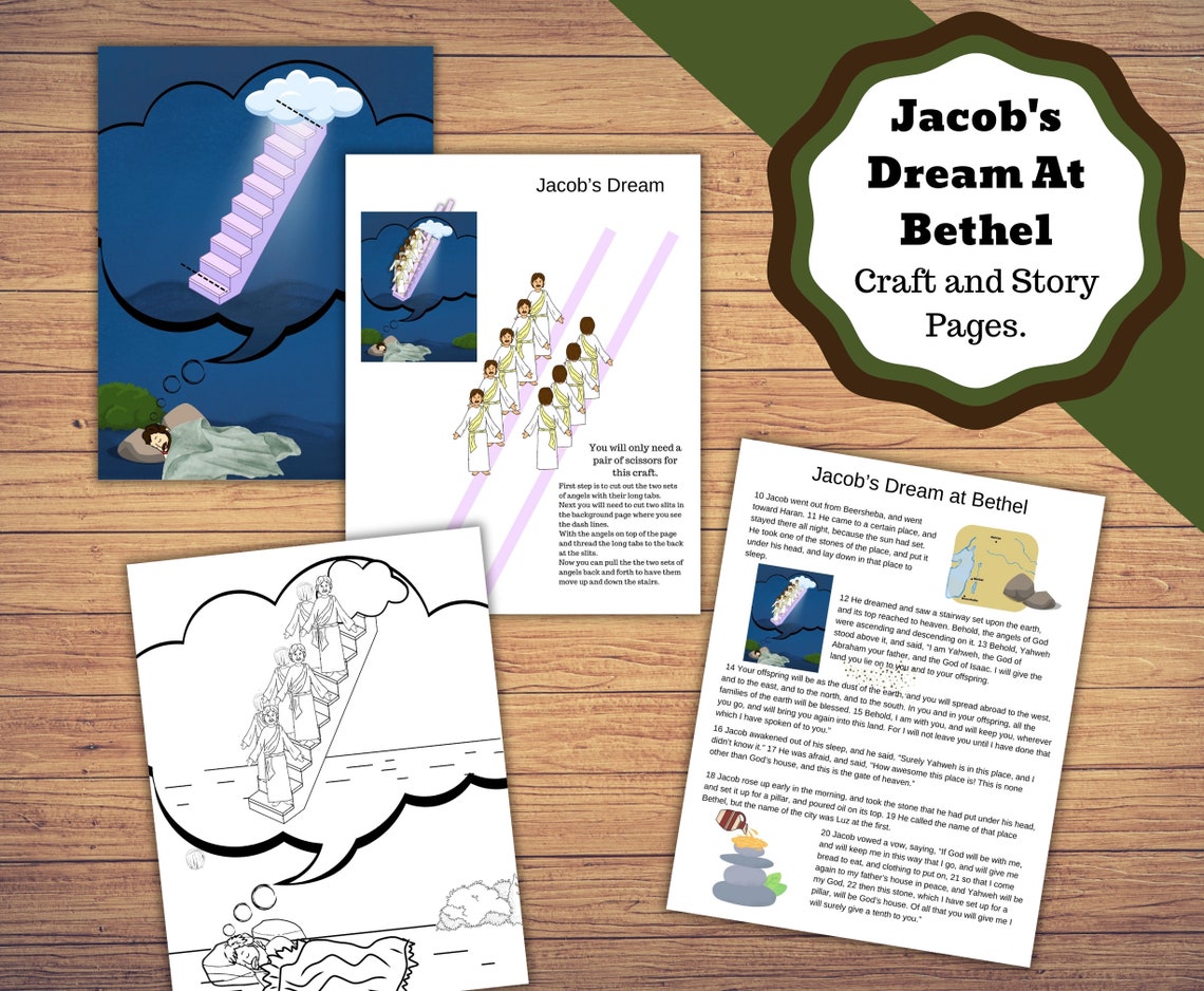 Printable Jacobs Dream at Bethel, Craft, Story, and Coloring Pages ...