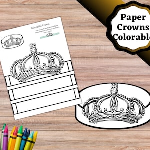 Printable Paper Crowns in Black and White so They Are Colorable. 4 ...