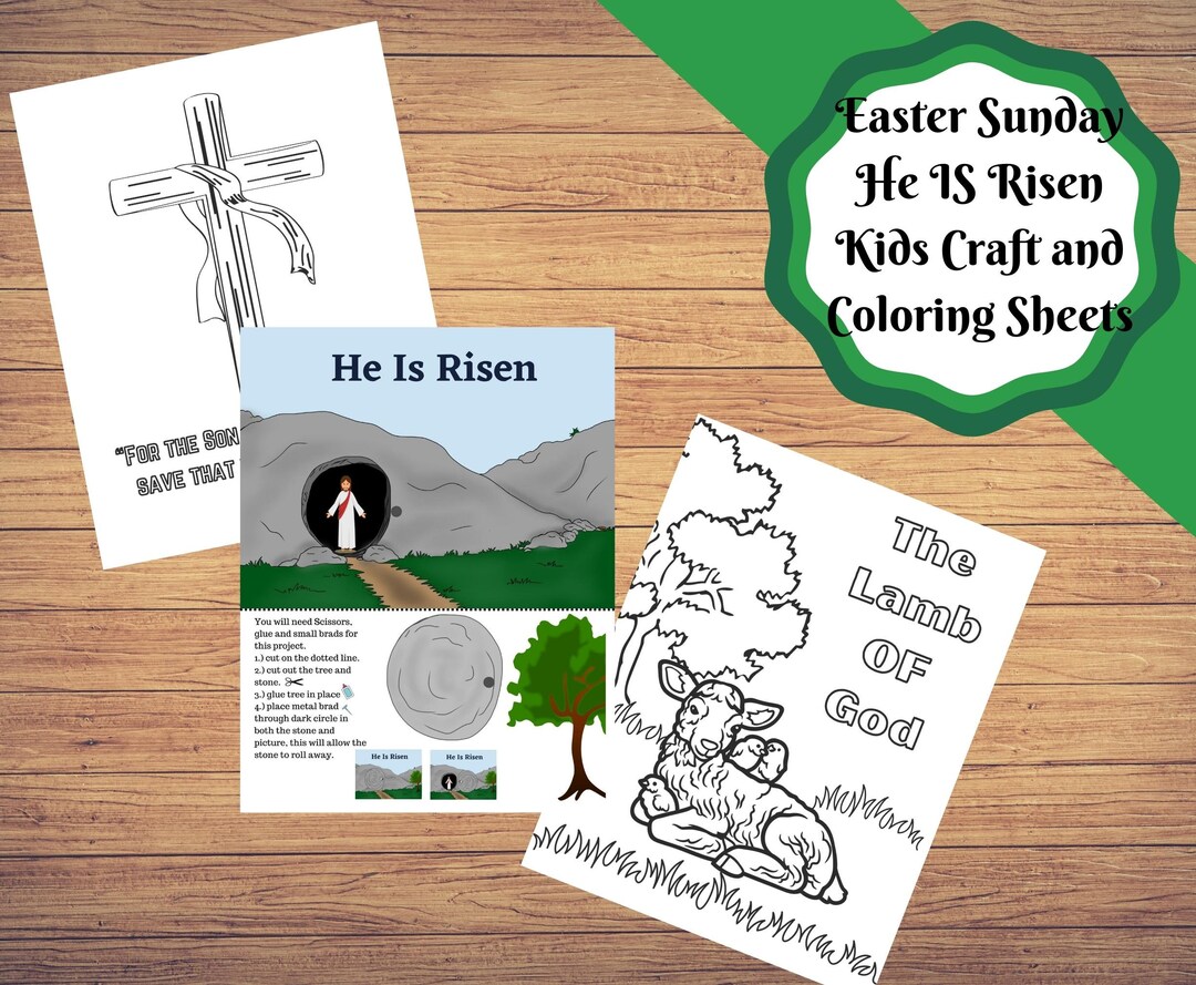 Easter Sunday Printable, Lamb of God, He is Risen Kids Craft/activity ...