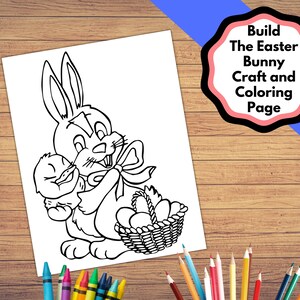Build Your Own Easter Bunny, Printable Easter Craft and Coloring Page ...