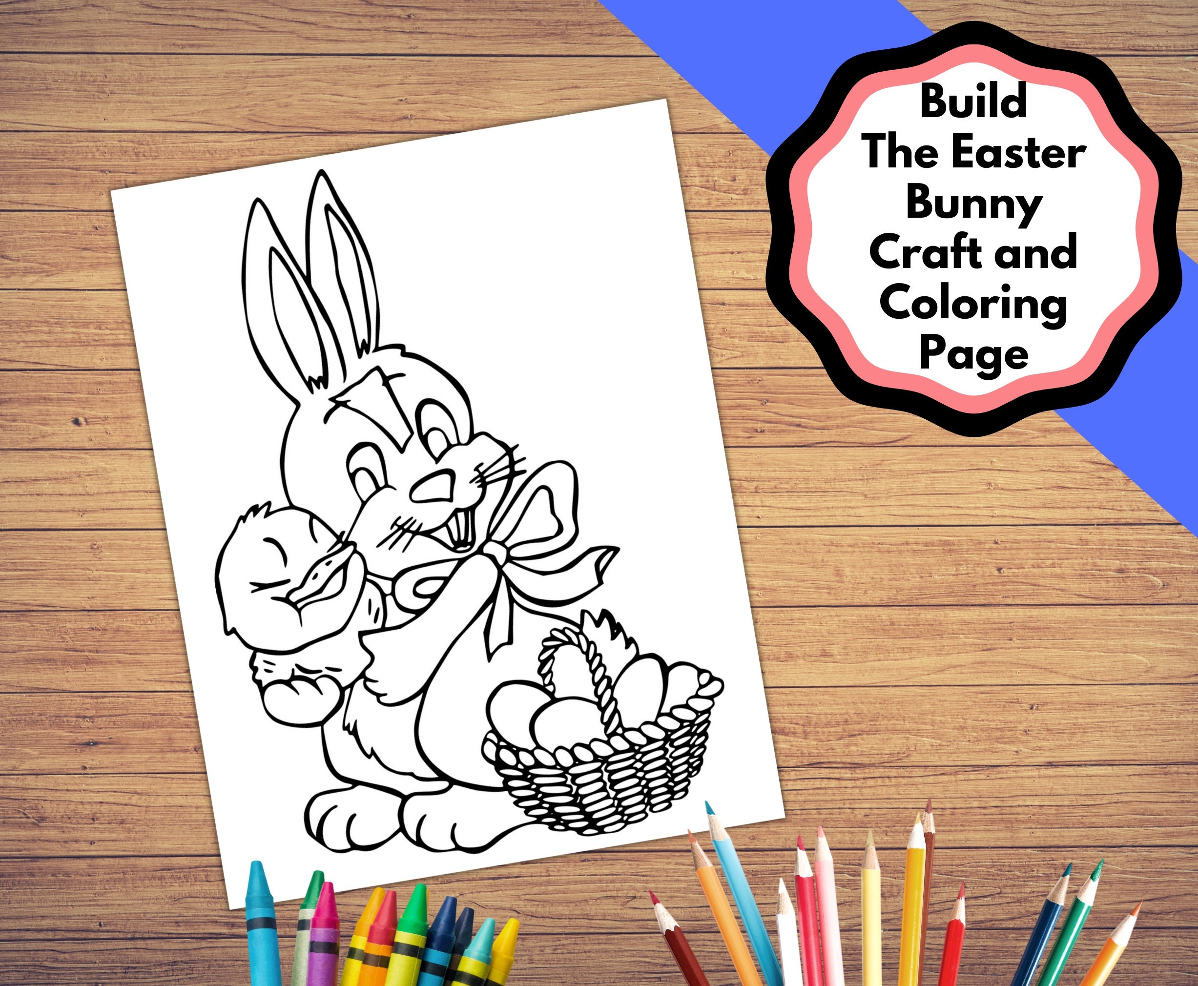 Build Your Own Easter Bunny, Printable Easter Craft and Coloring Page ...
