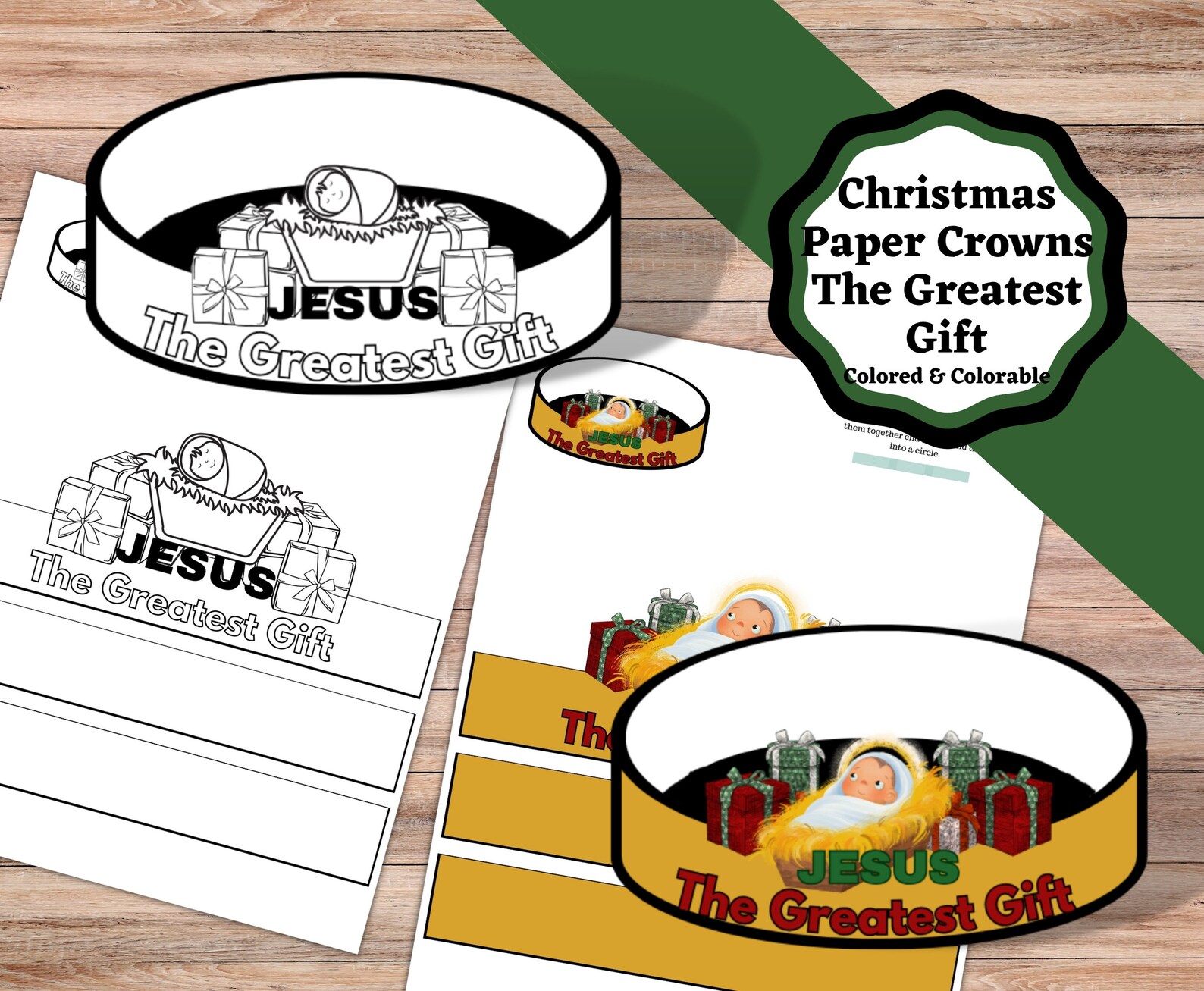 Printable Jesus is the Greatest Gift Paper Crowns, Christmas, Jesus in ...