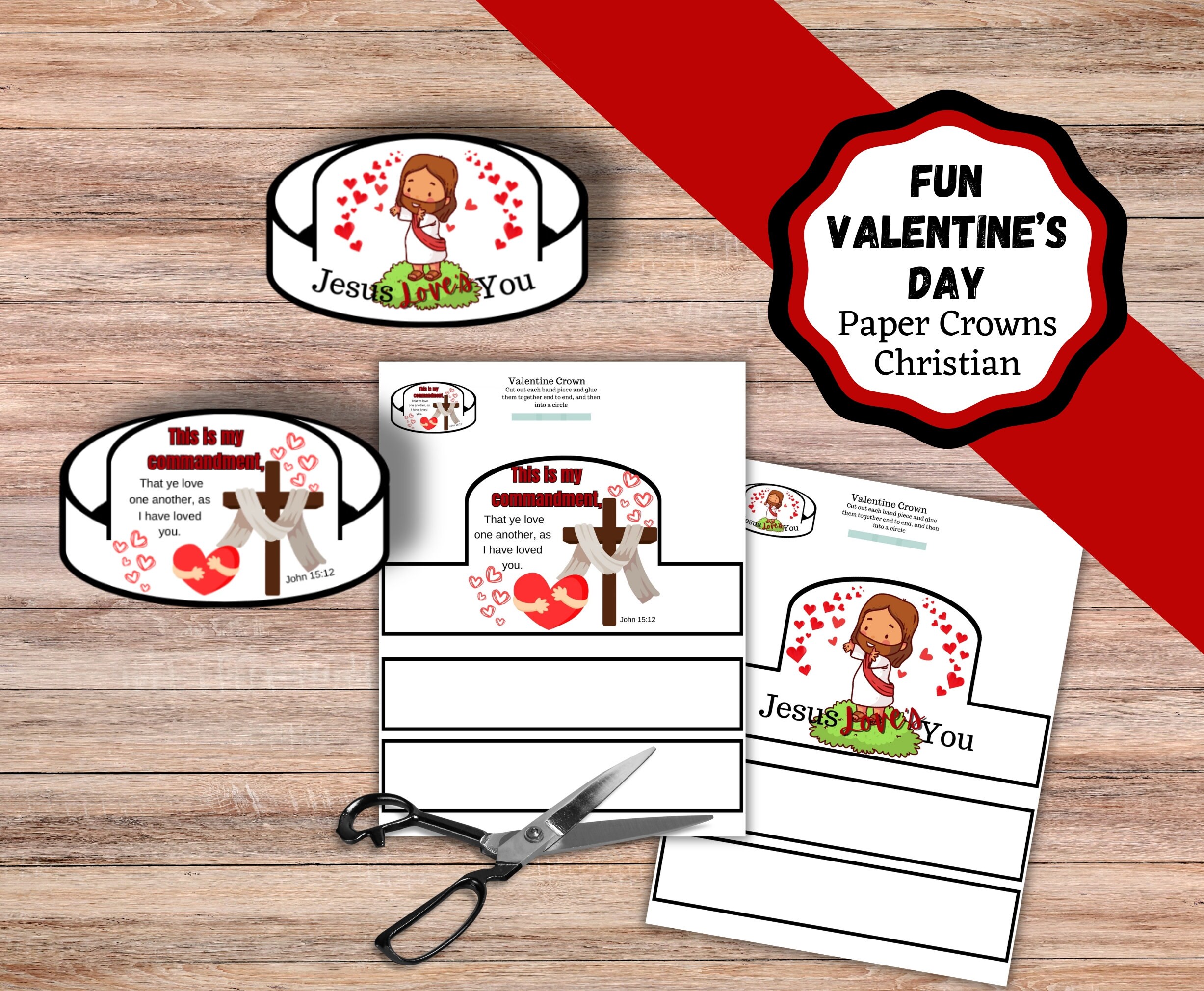 Printable Christian Paper Crowns for Valentine's Day. Valentine's Day ...