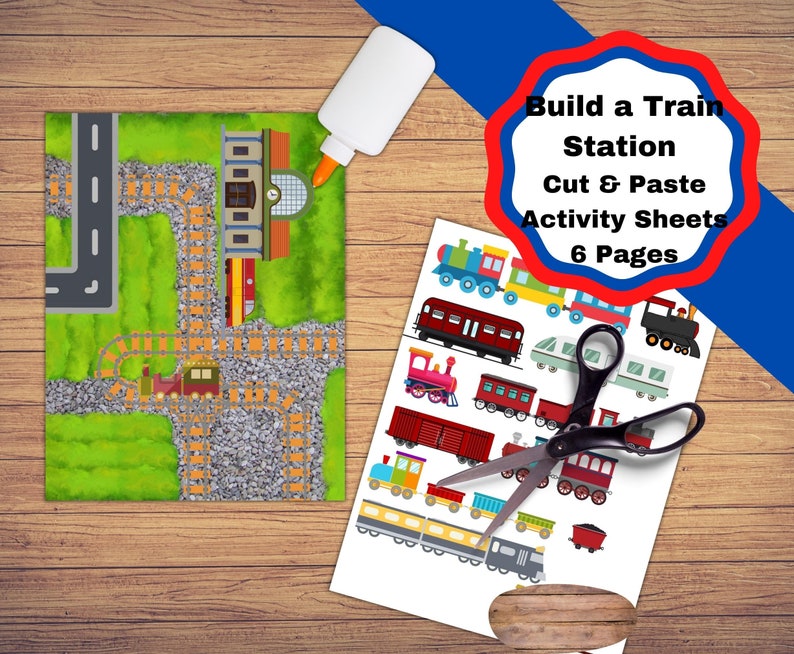 Build a Train Yard, Printable Paper Trains With Railroads. Train Craft ...