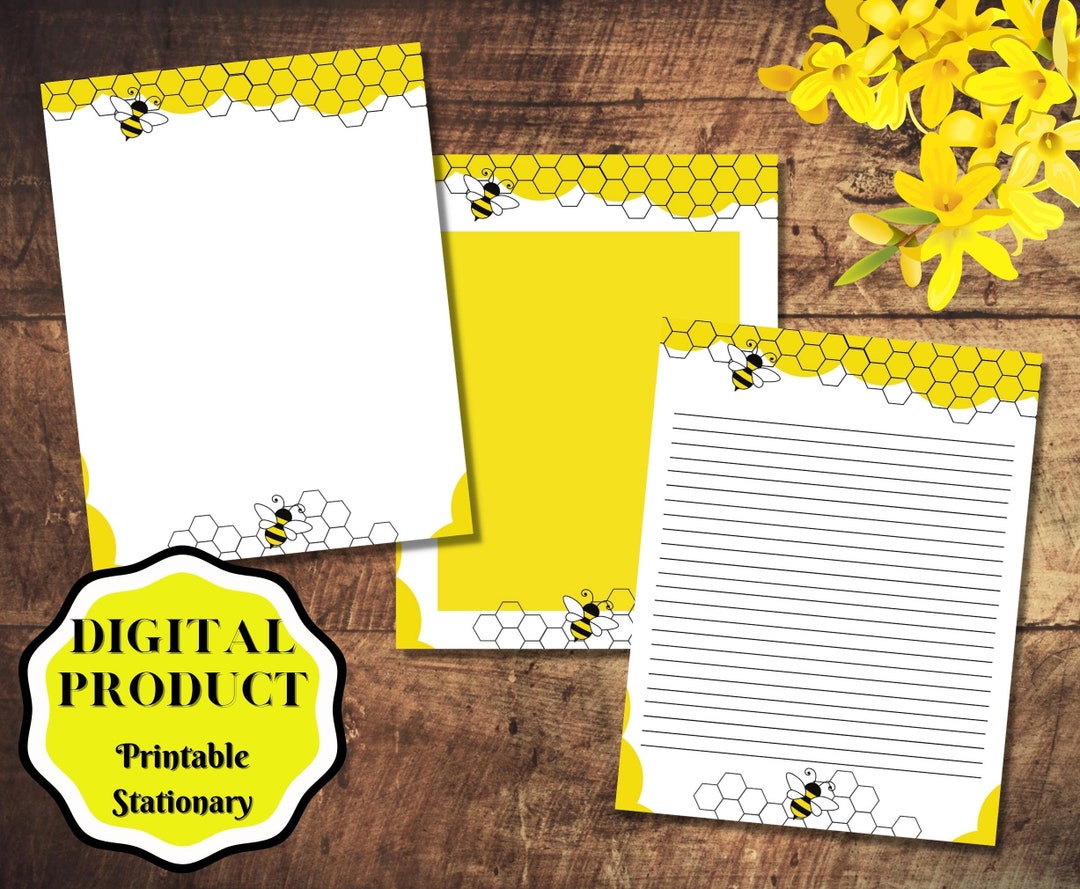 Printable Undated Busy Bee Planner, Bee Themed Planner and Stationary ...