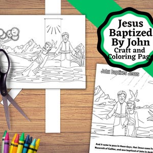Jesus Baptized by John at the Jordan River, Printable Coloring Bible ...
